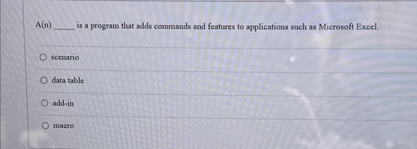 Solved A(n) ﻿is a program that adds commands and features to | Chegg.com