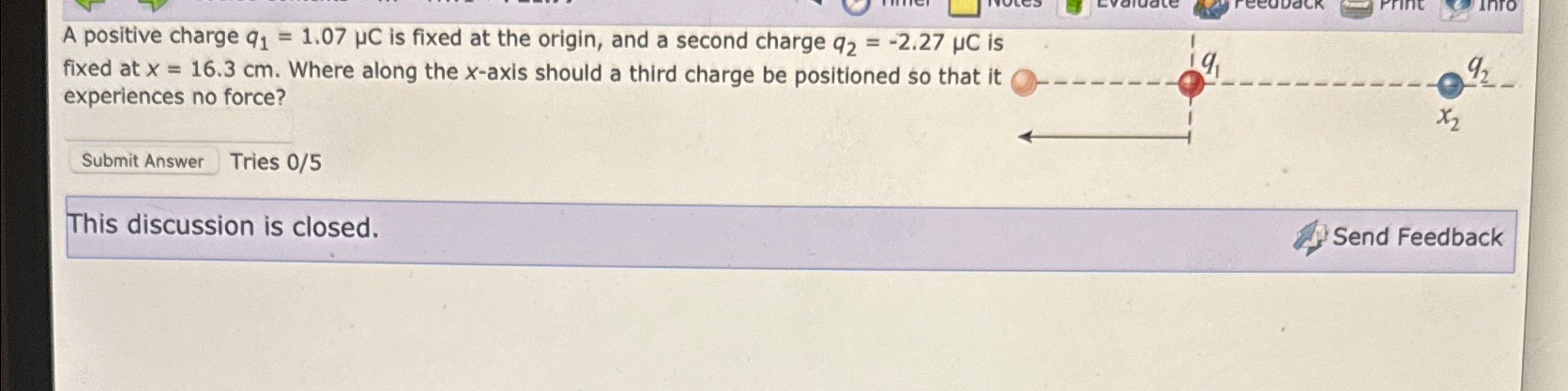 Solved A positive charge q1=1.07μC ﻿is fixed at the origin, | Chegg.com