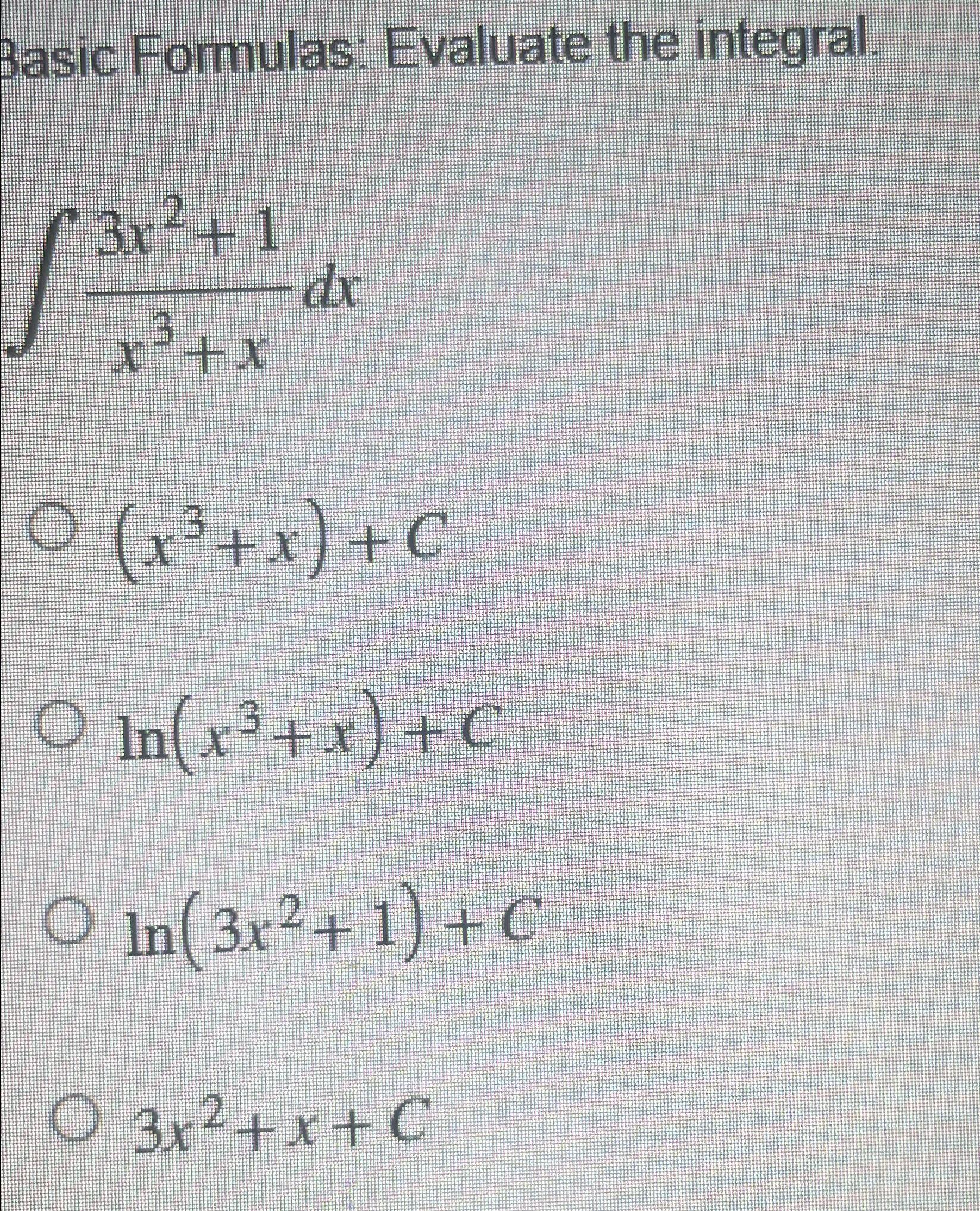 Solved Basic Formulas: Evaluate the | Chegg.com