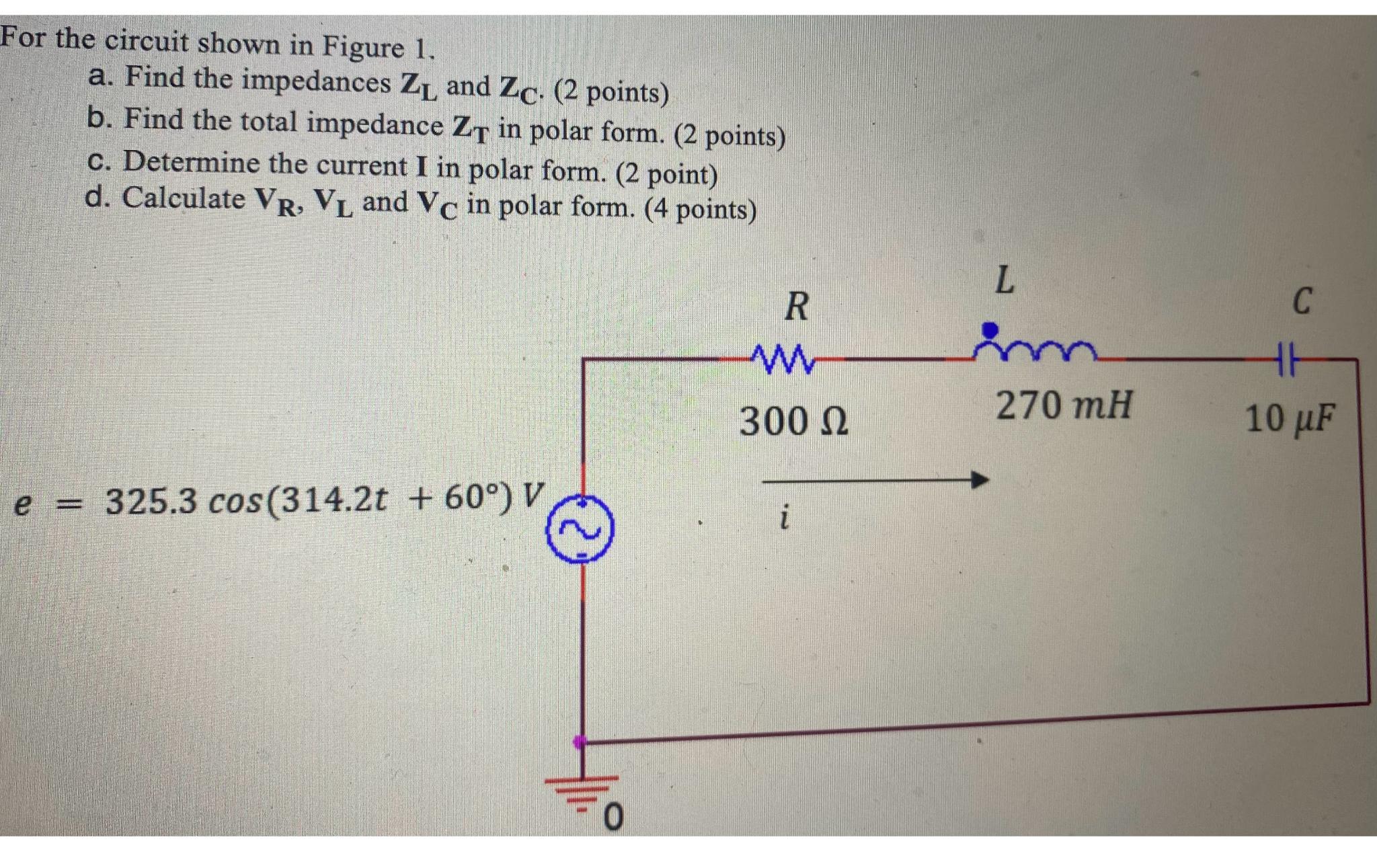 Solved For the circuit shown in Figure 1.a. ﻿Find the | Chegg.com