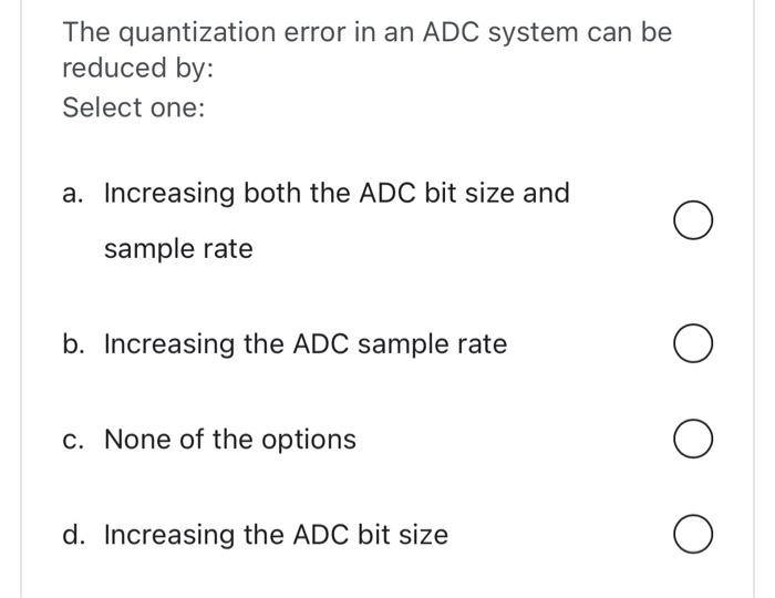 Solved The quantization error in an ADC system can be | Chegg.com