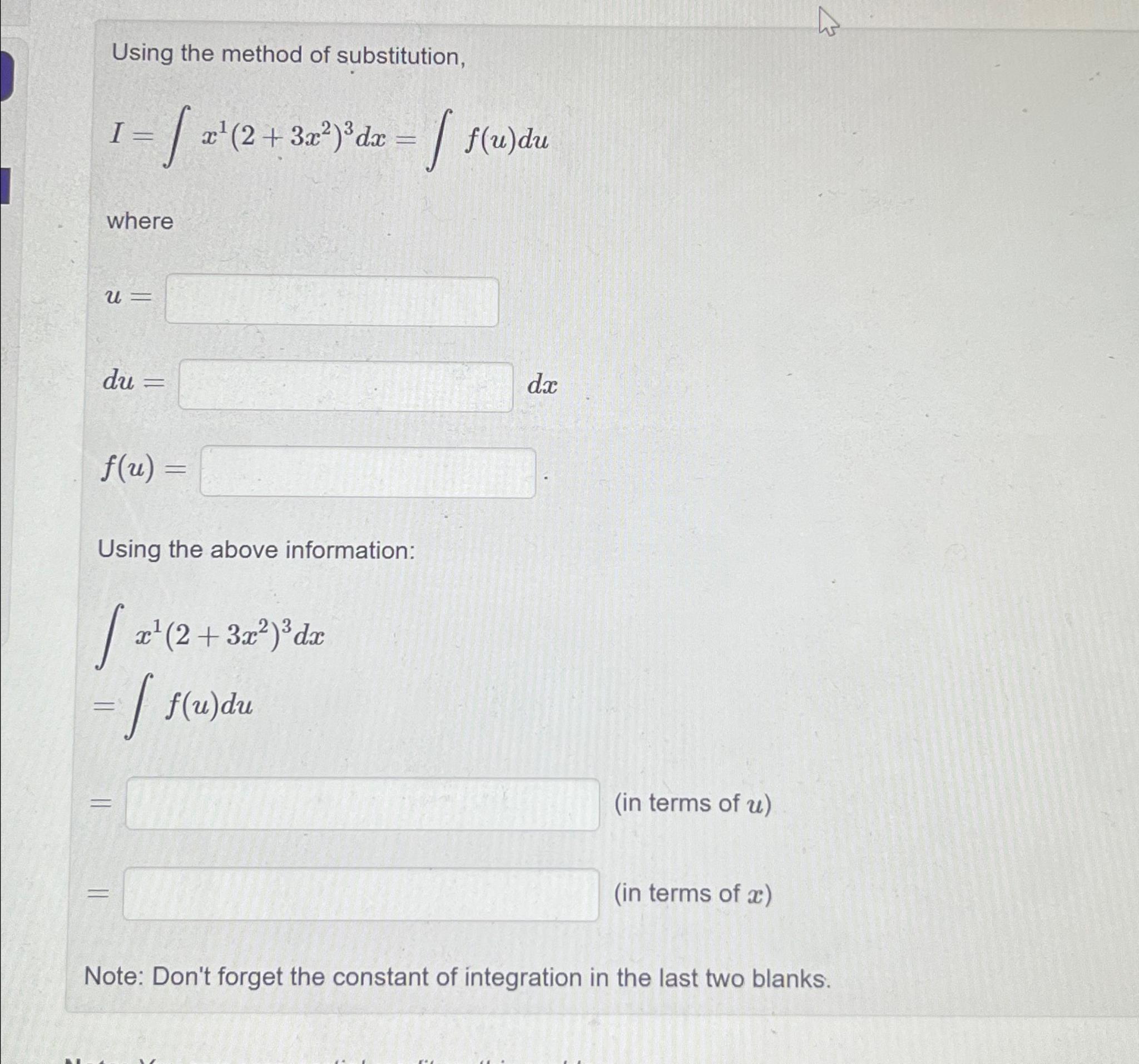 Solved Using the method of | Chegg.com