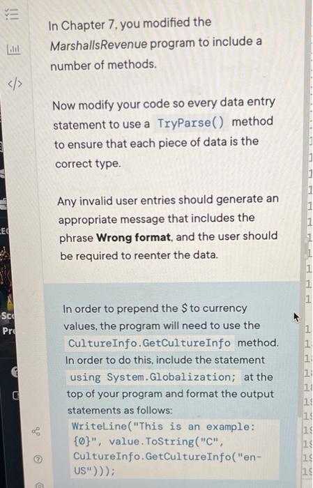 Solved iii In Chapter 7. you modified the Marshalls Revenue | Chegg.com