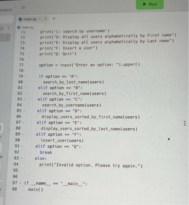 Solved Objective: Develop an admin tool for username and | Chegg.com