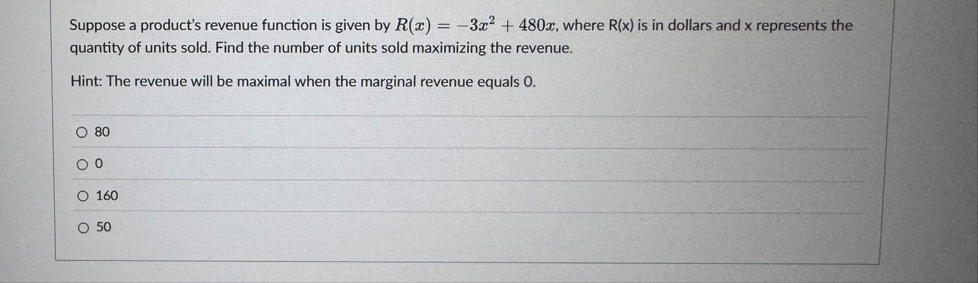 Solved Suppose a product's revenue function is given by | Chegg.com