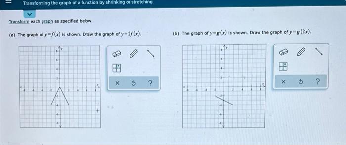 Solved 11 Transforming the graph of a function by shrinking | Chegg.com