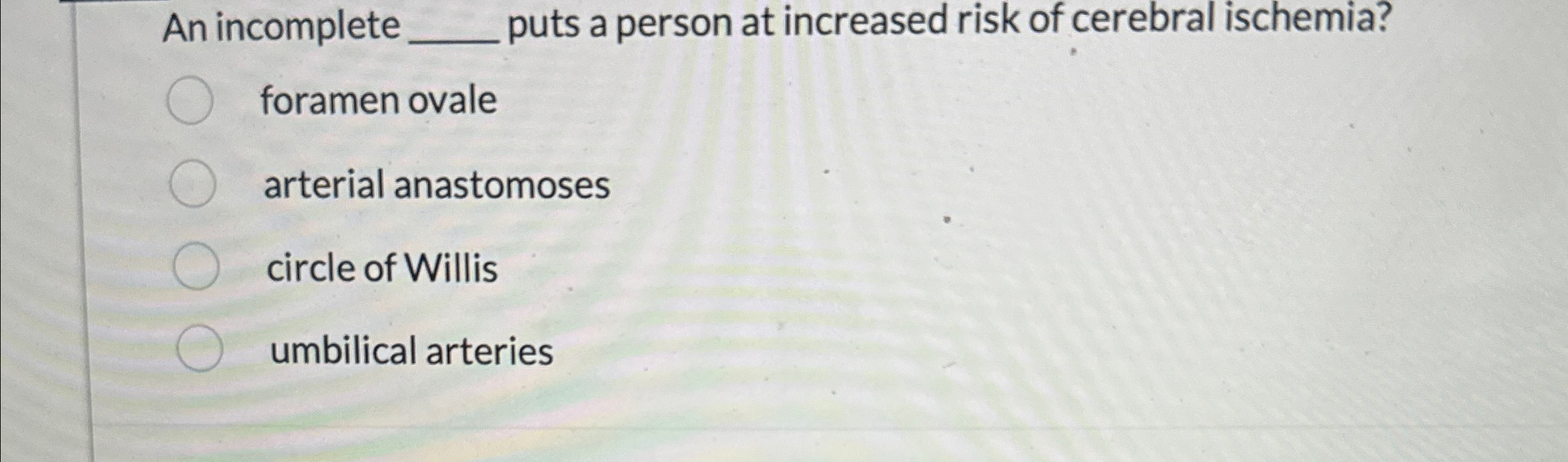 Solved An incomplete _ ﻿puts a person at increased risk of | Chegg.com