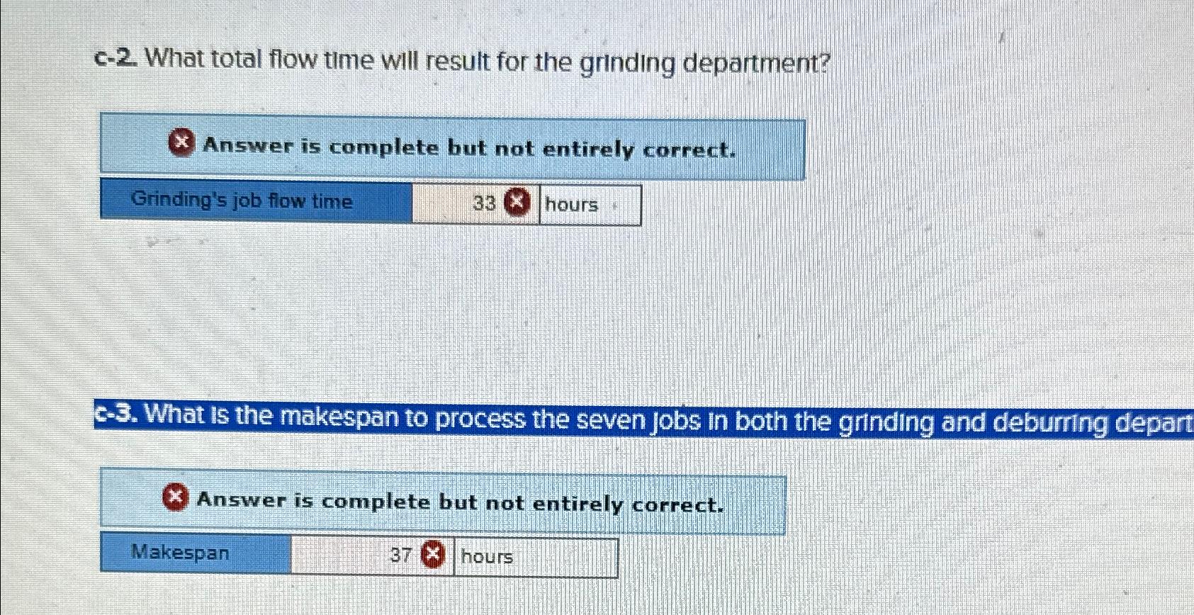 Solved c-2. ﻿What total flow time will result for the | Chegg.com