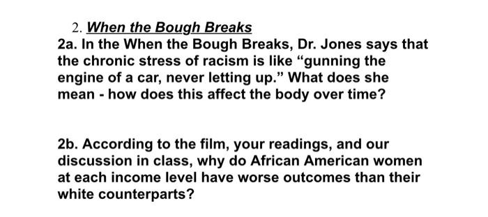 2. When the Bough Breaks 2a. In the When the Bough | Chegg.com