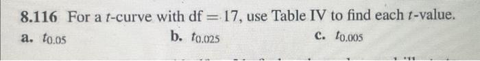 Solved Do Exercise 8.116 on page 359 in the textbook8.116 | Chegg.com