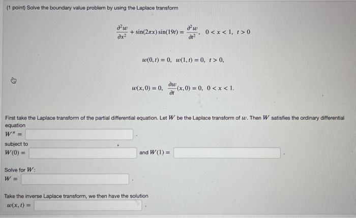 Solved (1 point) Solve the boundary value problem by using | Chegg.com