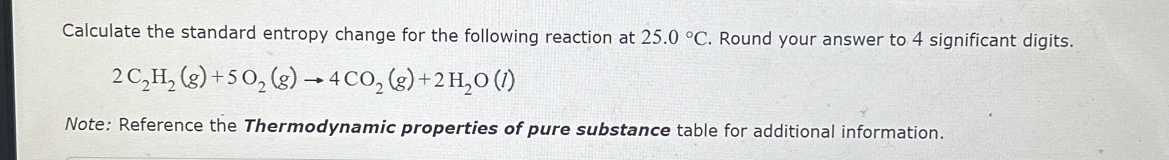 Solved Calculate the standard entropy change for the | Chegg.com