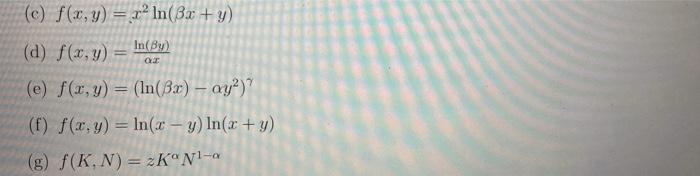 Solved Calculate all first, second, and cross derivatives | Chegg.com
