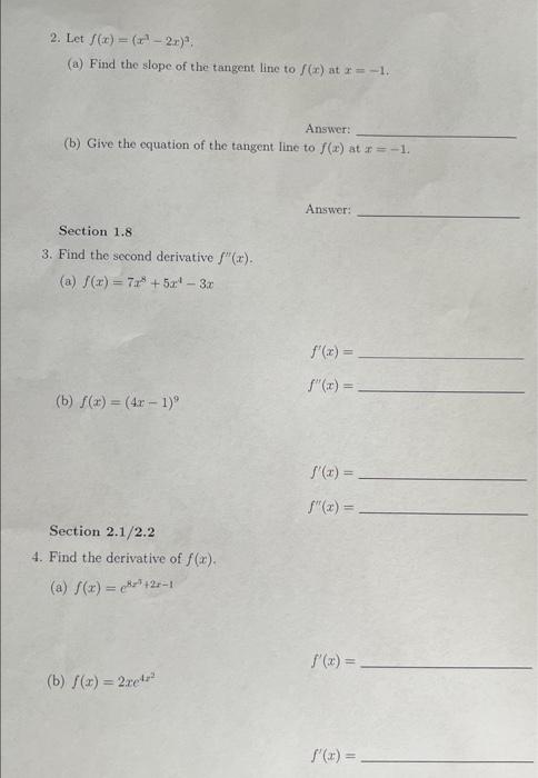 Solved Name: Business Calculus Homework 4 Packet Sections | Chegg.com