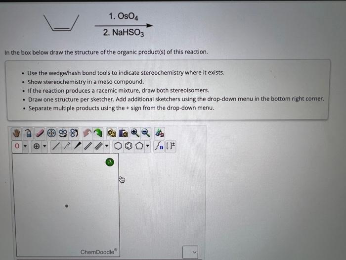 Solved n the box below draw the structure of the organic | Chegg.com