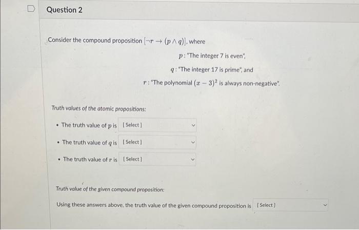 Solved With regard to the compound proposition in the | Chegg.com