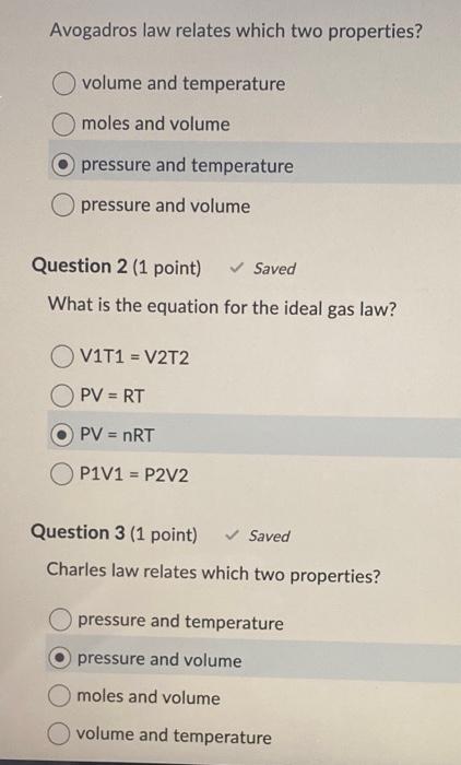 Solved Avogadros law relates which two properties? volume | Chegg.com