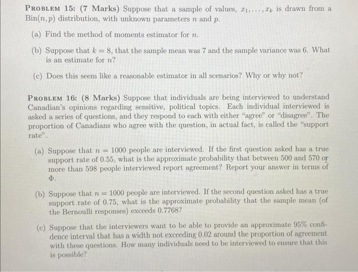 Solved Problem 15: ( 7 Marks) Suppose that a sample of | Chegg.com
