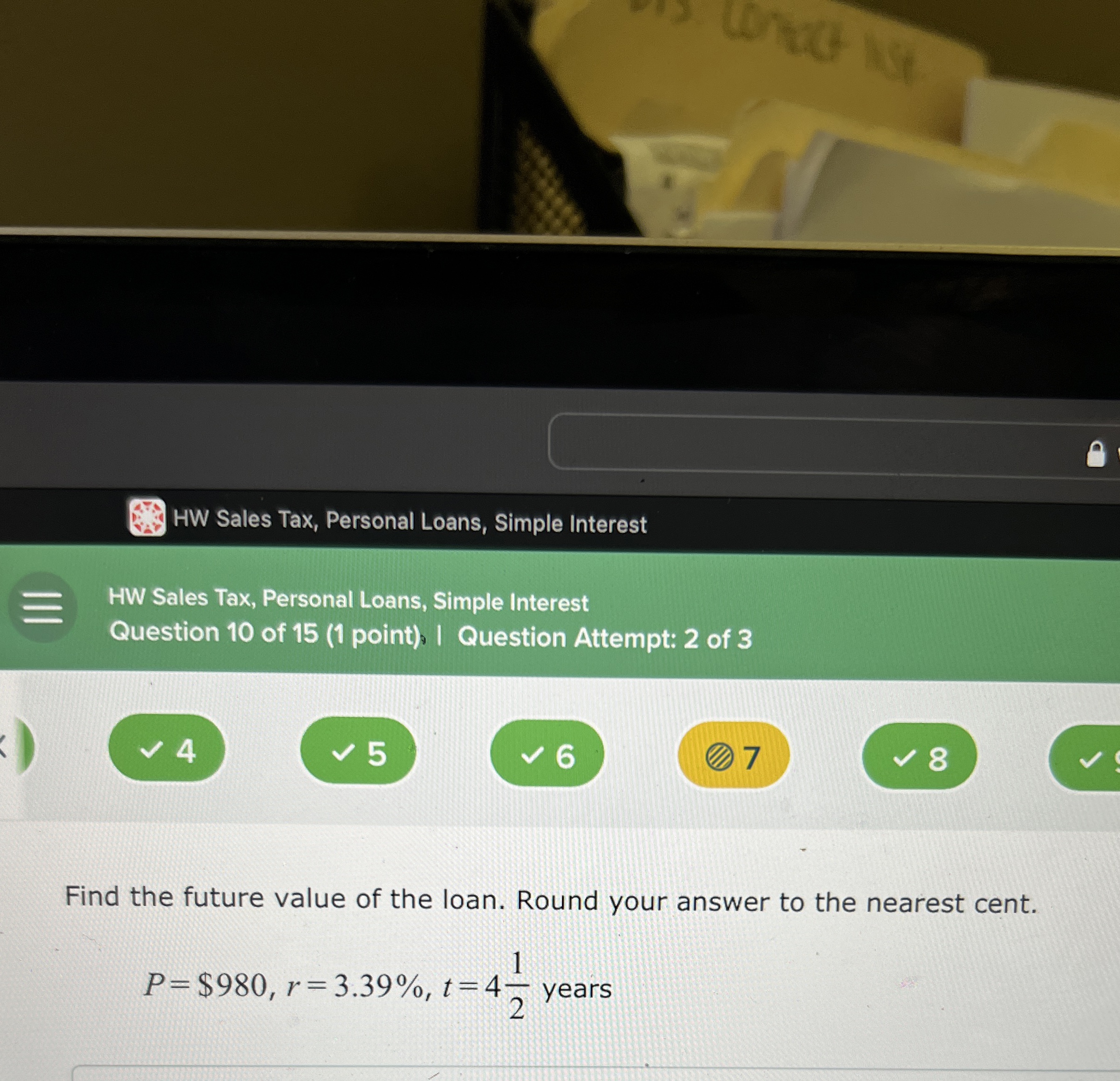 Solved Find the future value of the loan. Round your answer | Chegg.com