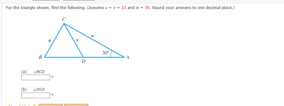 Solved For the triangle shown, find the following. (Assume | Chegg.com