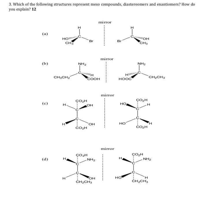 Solved 3. Which of the following structures represent meso | Chegg.com