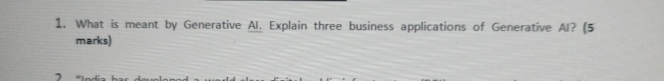 Solved What is meant by Generative Al. ﻿Explain three | Chegg.com