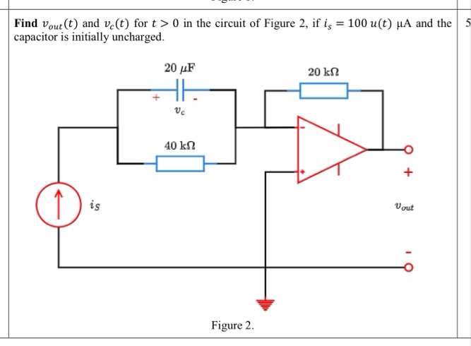Solved Find vout (t) ﻿and vc(t) ﻿for t>0 ﻿in the circuit of | Chegg.com