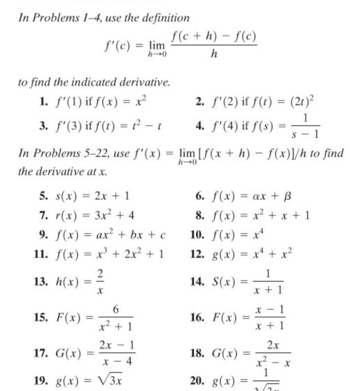 Solved In Problems 1-4, use the definition | Chegg.com