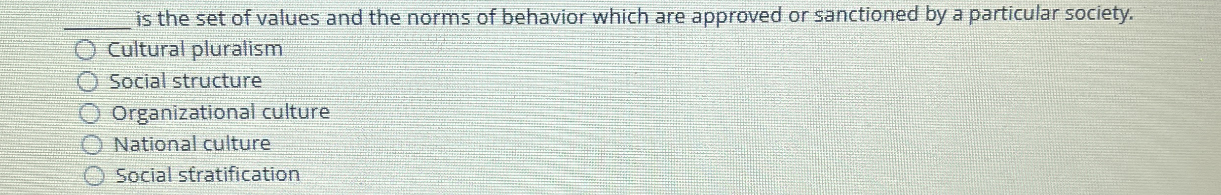Solved q, ﻿is the set of values and the norms of behavior | Chegg.com