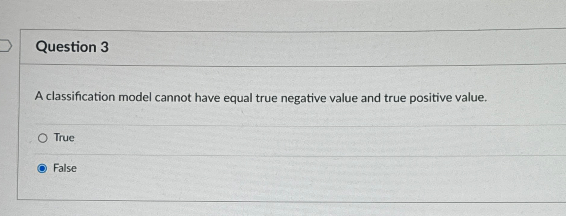 Solved Question 3A classification model cannot have equal | Chegg.com