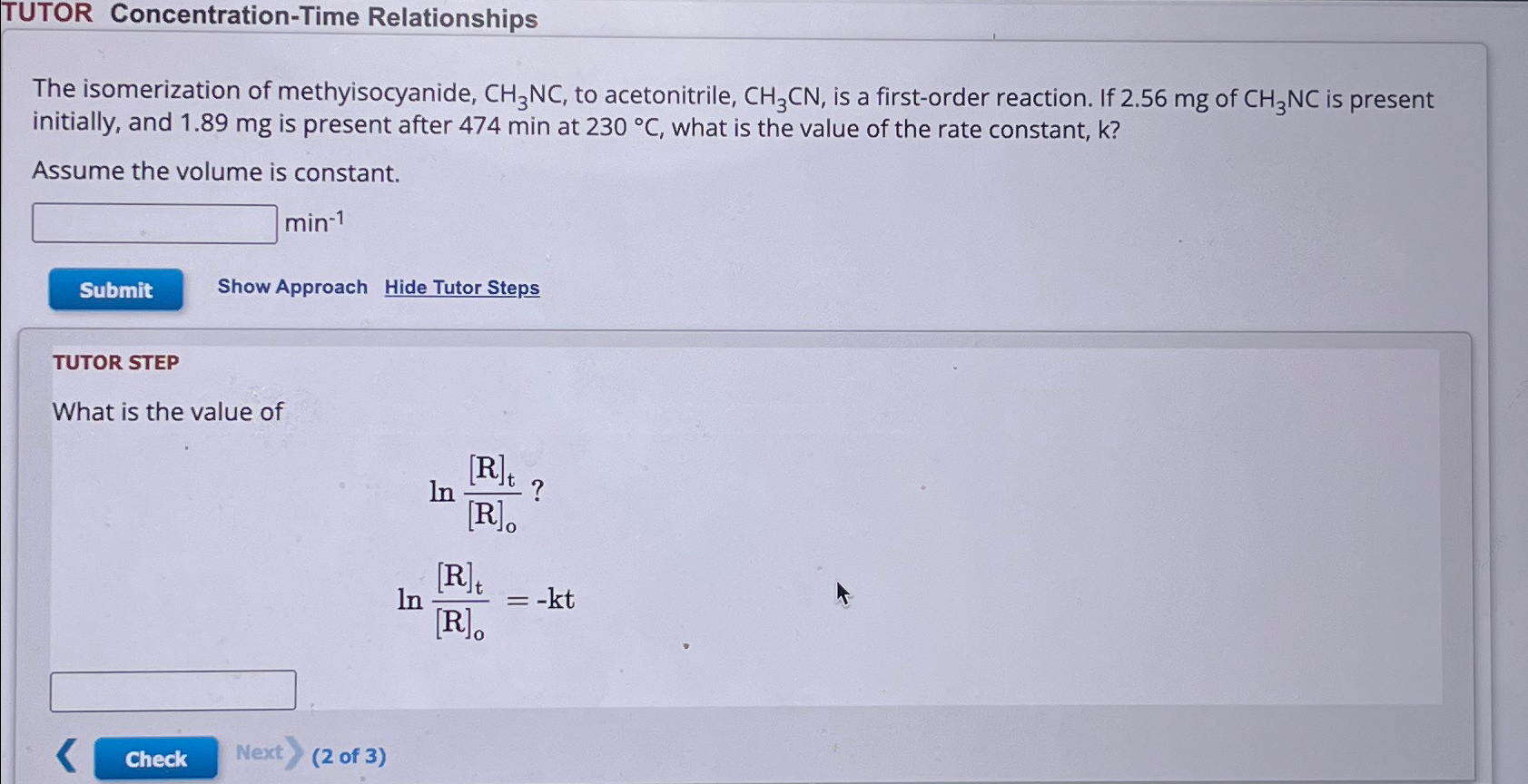 TUTOR Concentration-Time RelationshipsThe | Chegg.com