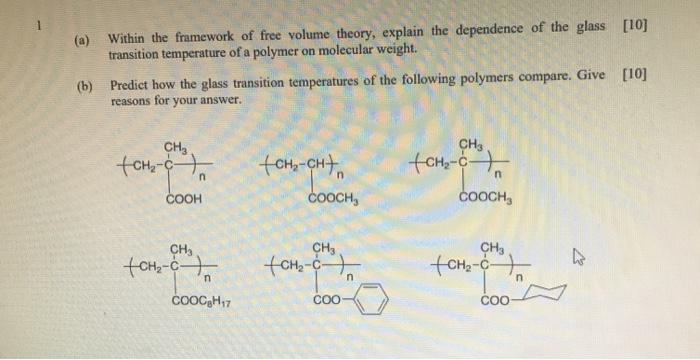Solved (a) Within the framework of free volume theory, | Chegg.com