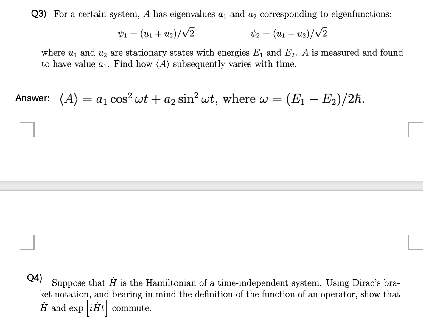 Solved Topic: quantum mechanicsplease solve these two | Chegg.com