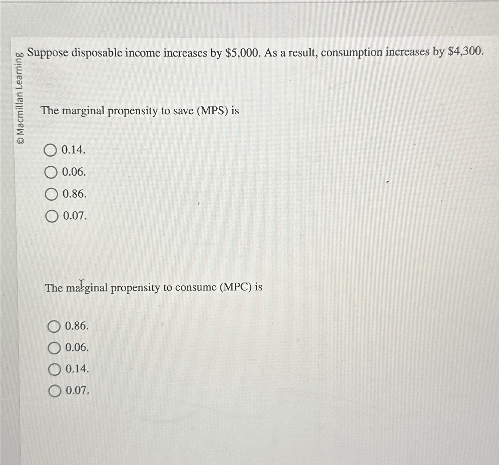 Solved The marginal propensity to save (MPS) | Chegg.com