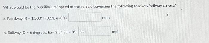 Solved What would be the "equilibrium" speed of the vehicle | Chegg.com