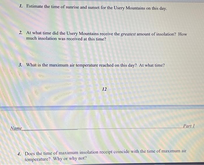 Solved Create a graph displaying the diurnal cycles in solar | Chegg.com