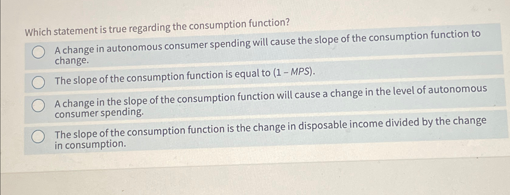 Solved Which statement is true regarding the consumption | Chegg.com
