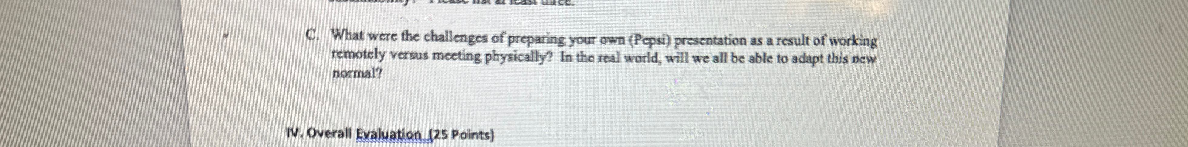 Solved C. ﻿What were the challeages of preparing your own | Chegg.com