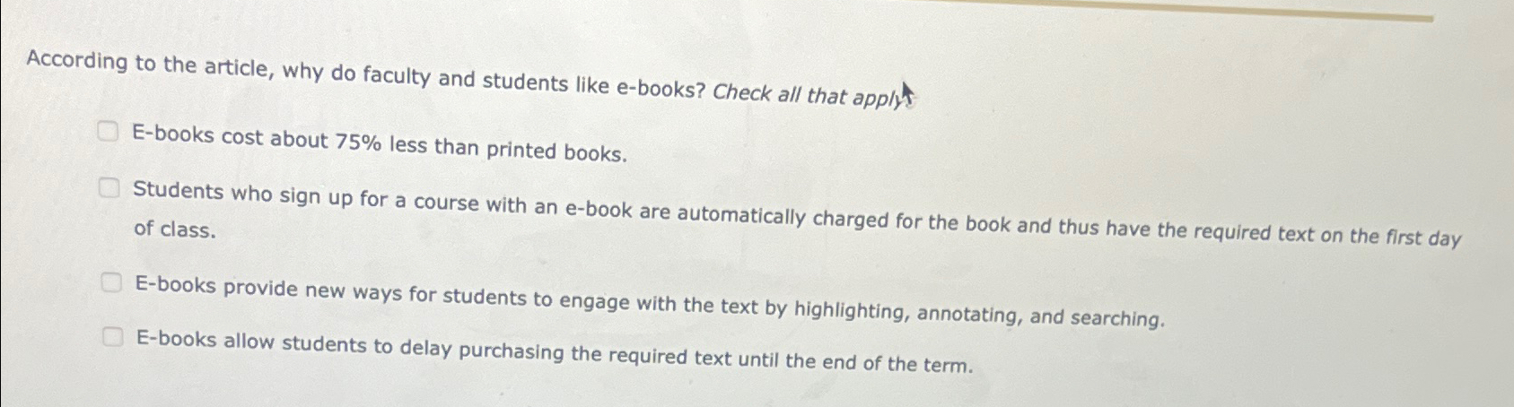Solved According to the article, why do faculty and students | Chegg.com