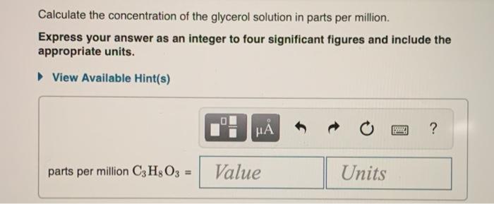Solved A 2.300x10-2 M solution of glycerol (CH3O3) in water | Chegg.com