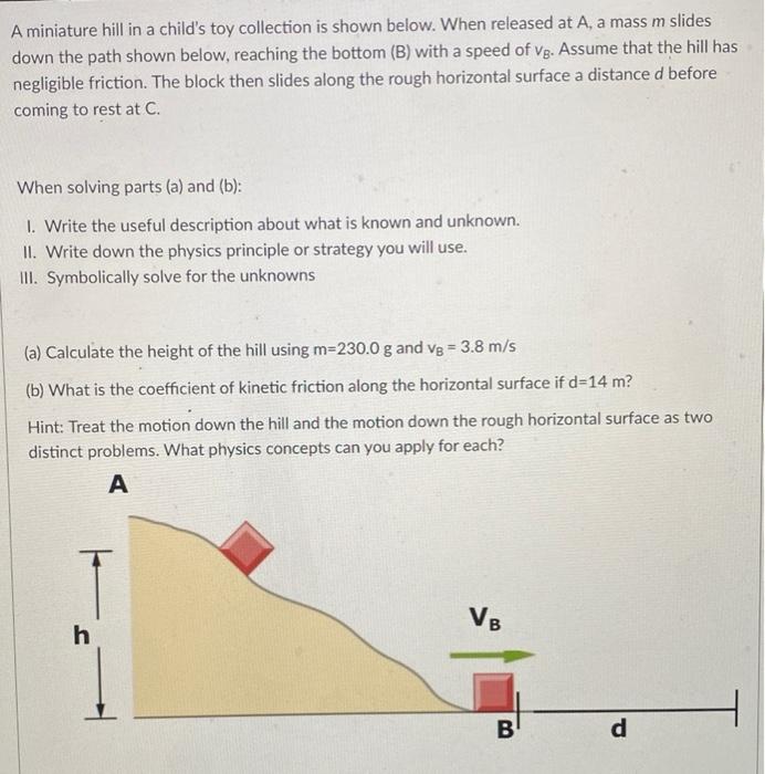 Solved A miniature hill in a child's toy collection is shown | Chegg.com