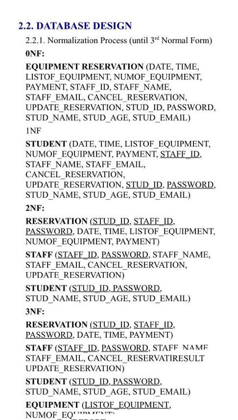 Solved do a normalization process from 0NF to 3NF for the | Chegg.com