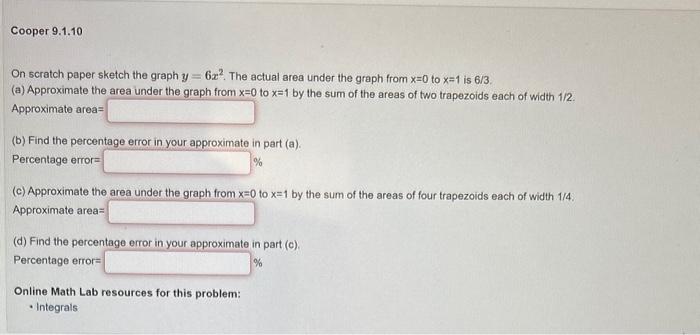 Solved On scratch paper sketch the graph y=6x2. The actual | Chegg.com
