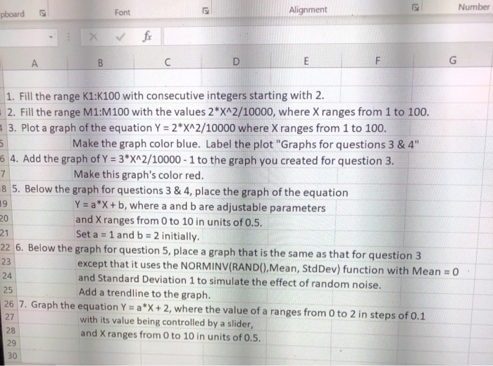 Solved Number KI 2 pboard Font Alignment fir А B С D E F G | Chegg.com