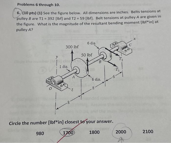 Solved Problems 6 through 10. 6. (10 pts) (1) See the figure | Chegg.com