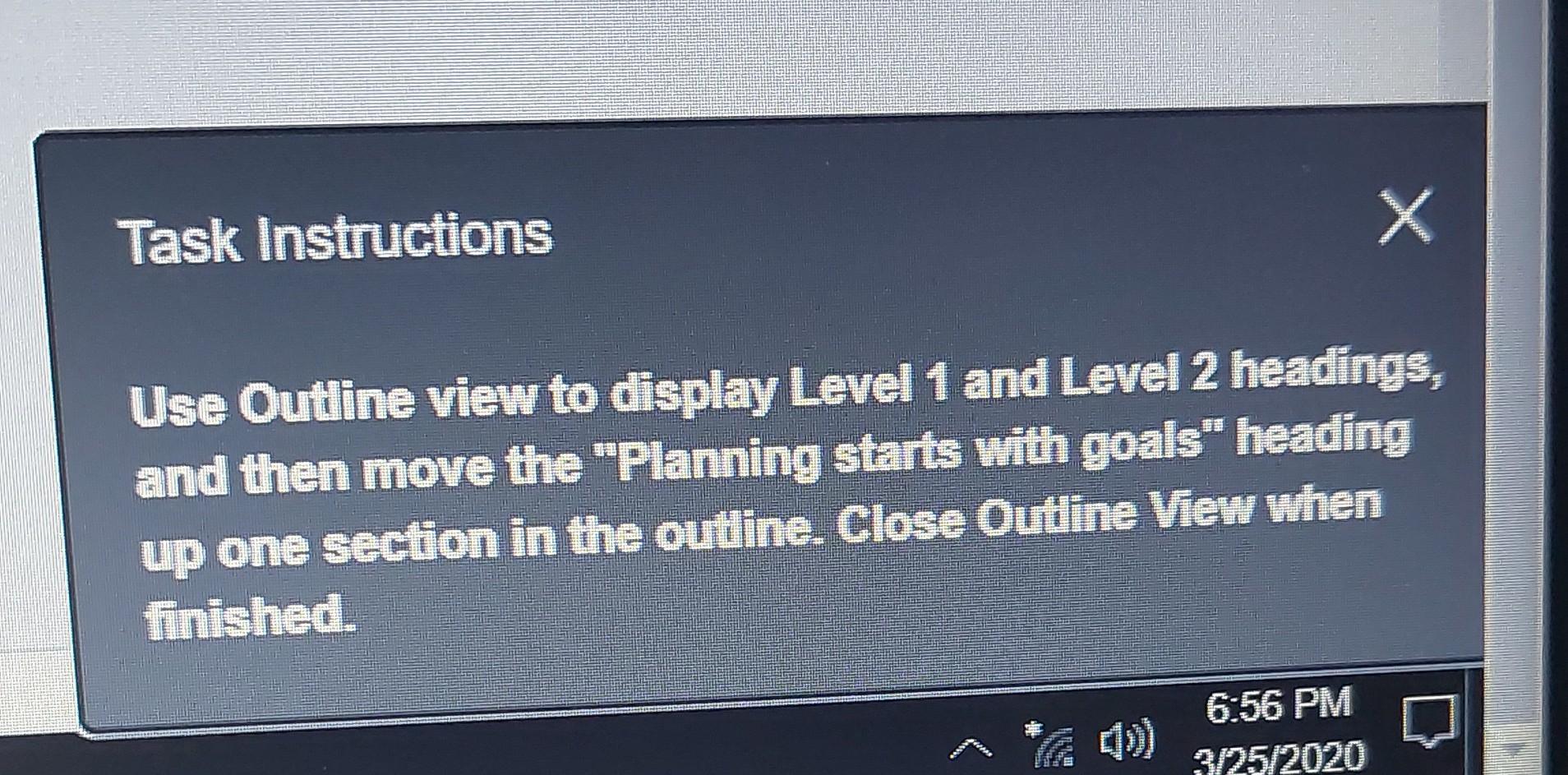 Solved Task Instructions Use Outine view to display Level 1 | Chegg.com