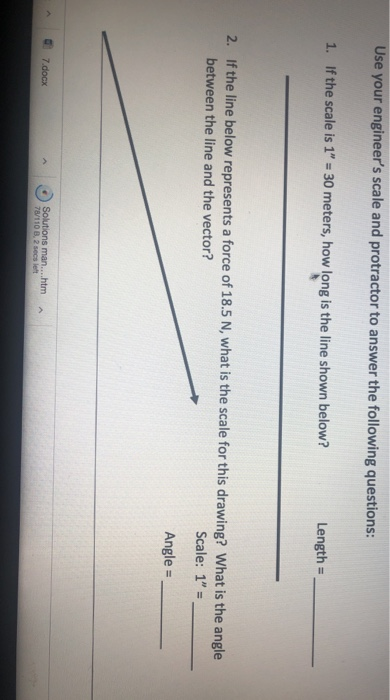 Solved Use your engineer's scale and protractor to answer | Chegg.com