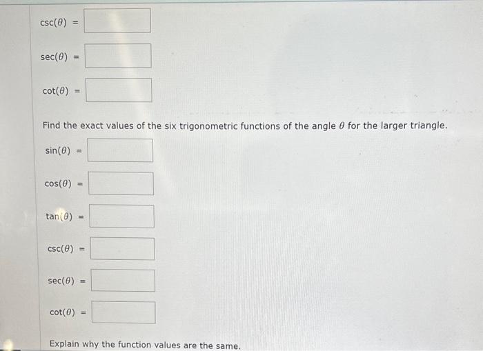 Solved Consider the following triangles. Find the exact | Chegg.com