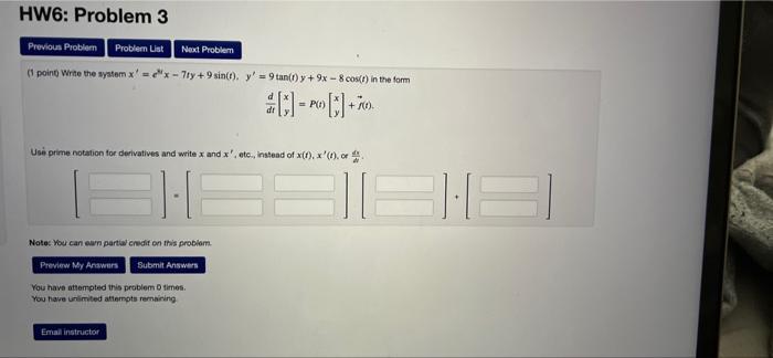 Solved HW6: Problem 3 Previous Problem Next Problem Problem | Chegg.com
