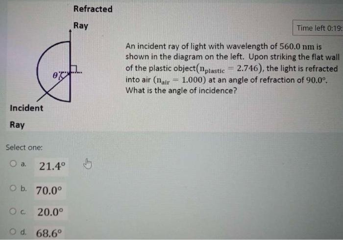 Solved An incident ray of light with wavelength of 560.0 nm | Chegg.com